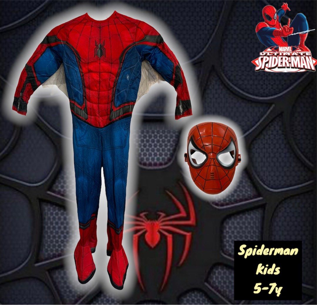 Spiderman costume/Kids 5-7y/Superhero costume/Set, Babies & Kids ...