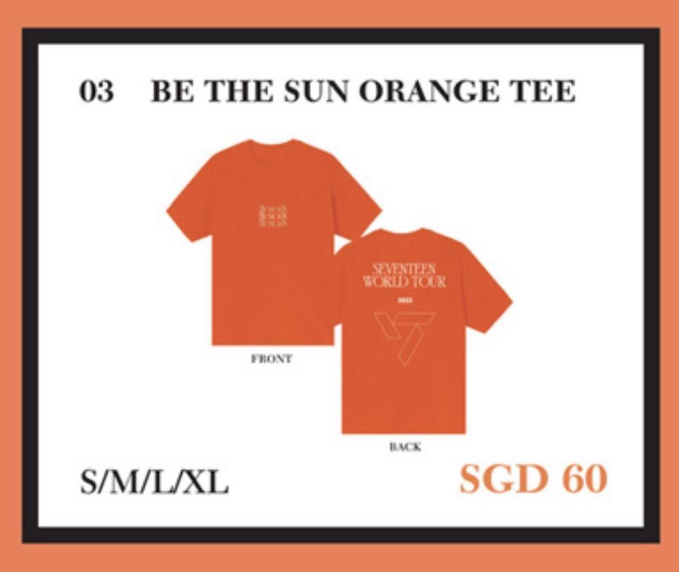 SVT BE THE SUN Orange Concert Tee, Hobbies & Toys, Memorabilia ...