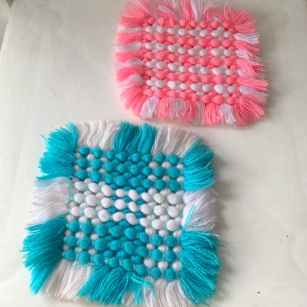 Taplak meja tatakan makanan panas pink blue biru muda pastel cute art ...
