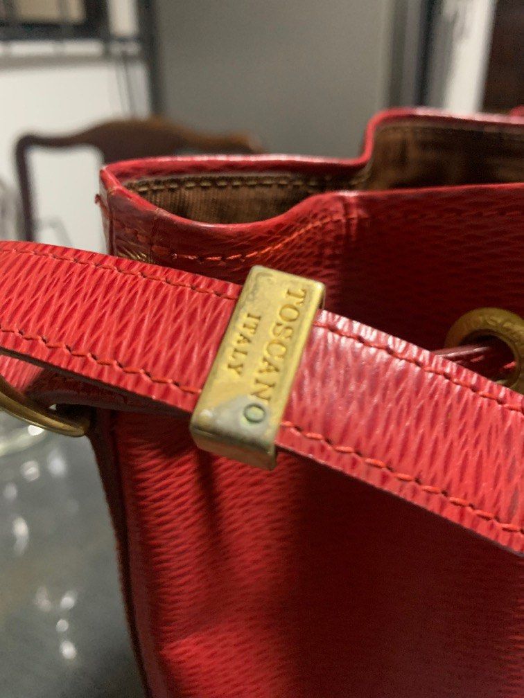 Toscano red bucket bag, Women's Fashion, Bags & Wallets, Shoulder Bags ...