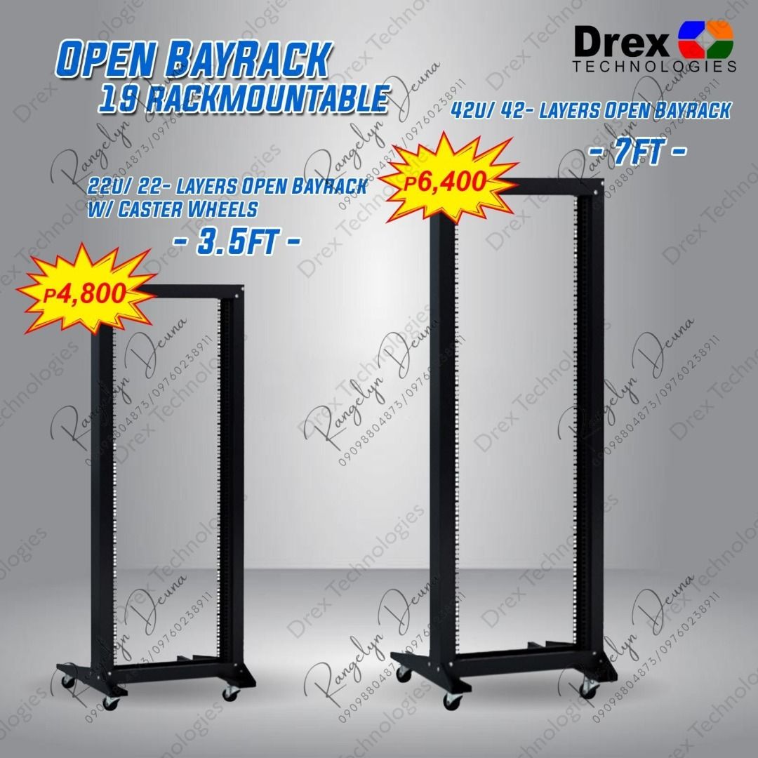 Toten Open Bay Rack 22U /42U with Caster Wheels, Computers & Tech ...