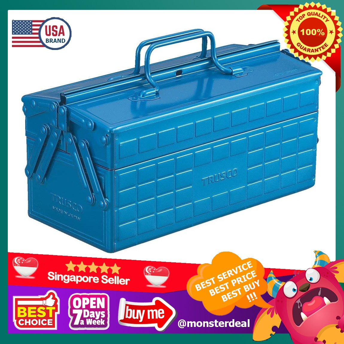 Trusco 2-Level Toolbox metal tool box, Furniture & Home Living, Home Improvement & Organisation ...