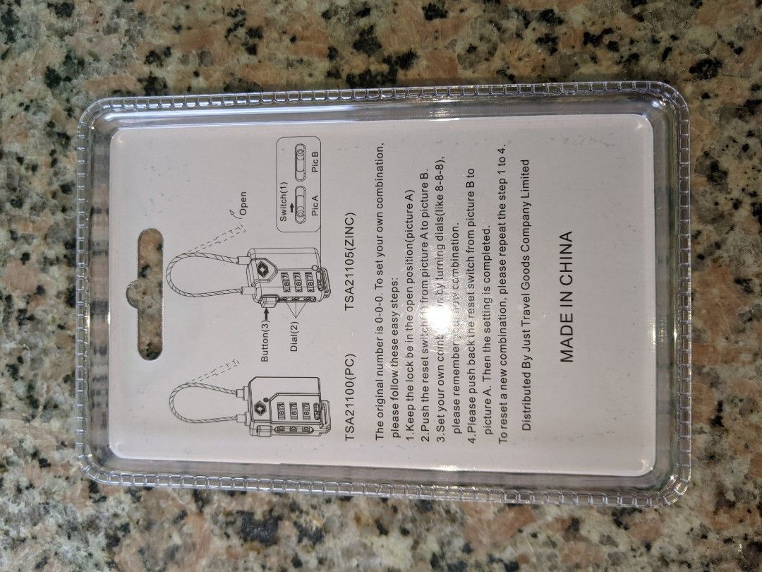 TSA combination lock for luggage and bags, USA travel sentry approved ...