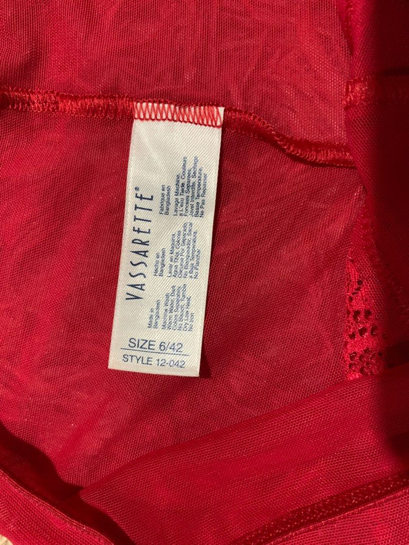 Vassarette red lace underwear, Women's Fashion, Undergarments ...