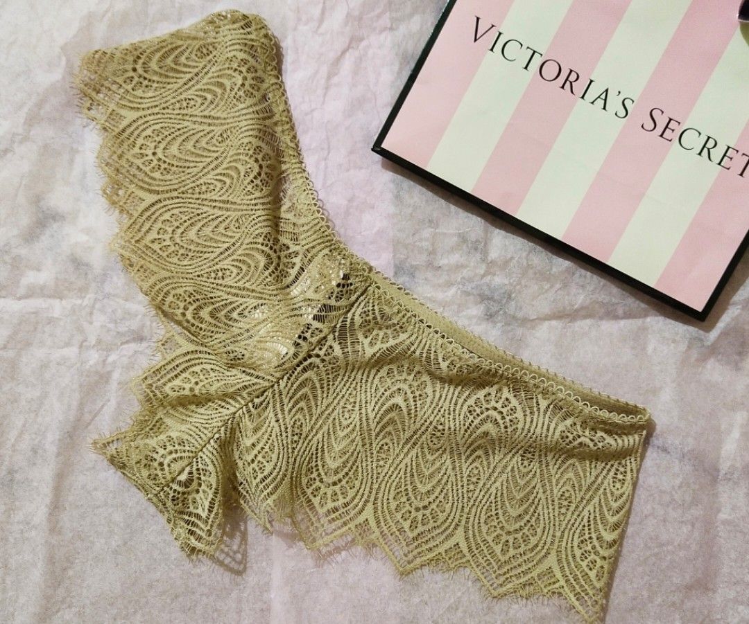 Victoria's Secret Brown Peacock Lace Panty, Women's Fashion, New ...