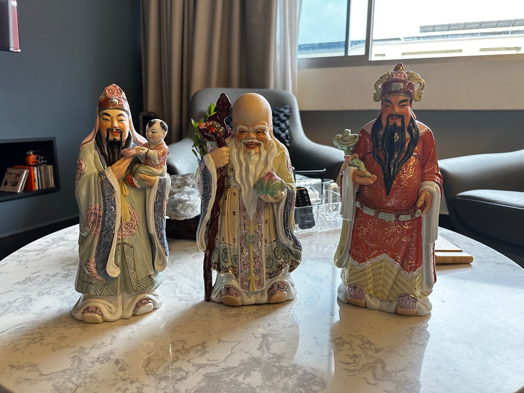 Vintage Fu Lu Zhou Statues Porcelain, Hobbies & Toys, Memorabilia ...