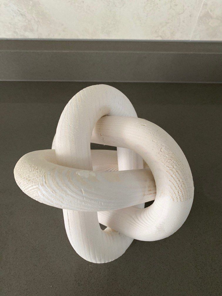 Whitewash Wood Infinity Knot, Furniture & Home Living, Home Decor ...