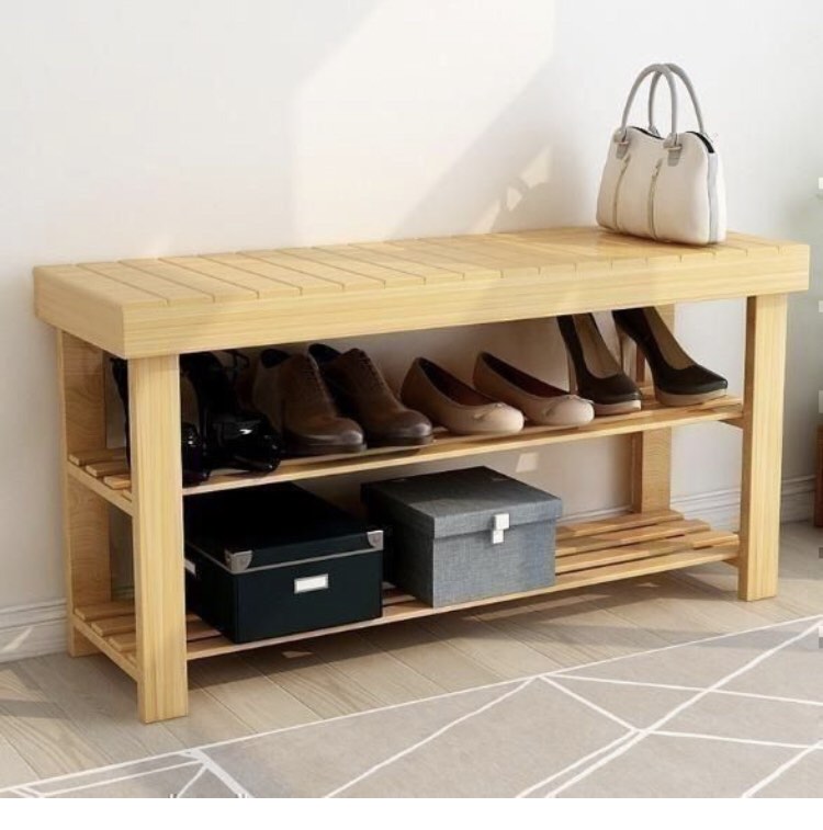 Wooden shoe rack bench, Furniture & Home Living, Furniture, Shelves ...