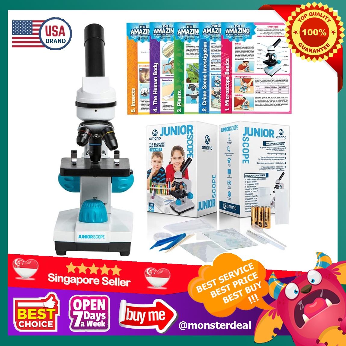 [YBR] JuniorScope Microscope for Kids Microscope Science Kits for Kids ...