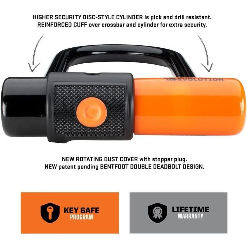 [YBR] Kryptonite Evolution 11-14mm U-Lock with FlexFrame-U Bracket Mini 5, Standard, Lite Mini ...