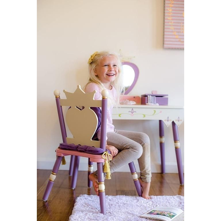 YBR Wildkin Vanity and Chair Set Princess table make up makeup pretend play mirror