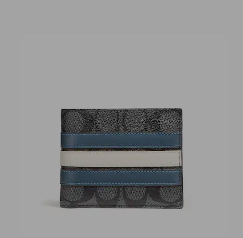 [SALE!!!] 100% Original | Coach Wallet In Signature Canvas With Varsity ...