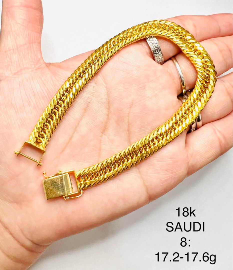 18K JAPAN STYLE TRIPLE LOCK BRACELETS, Women's Fashion, Jewelry ...