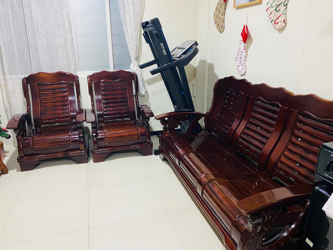 2nd hand Sofa Set with 2 Tables, Furniture & Home Living, Furniture ...