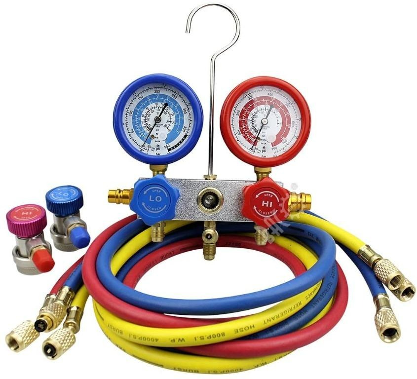 3006) BACOENG 5FT AC Diagnostic Manifold Freon Gauge Set for R22 R134a ...