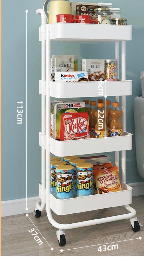 4 layer trolley(adjustable shelves), Furniture & Home Living, Furniture ...
