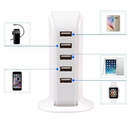 4 PORT VIVITAR USB Charging Hub Desktop Countertop Multi USB Charger ...