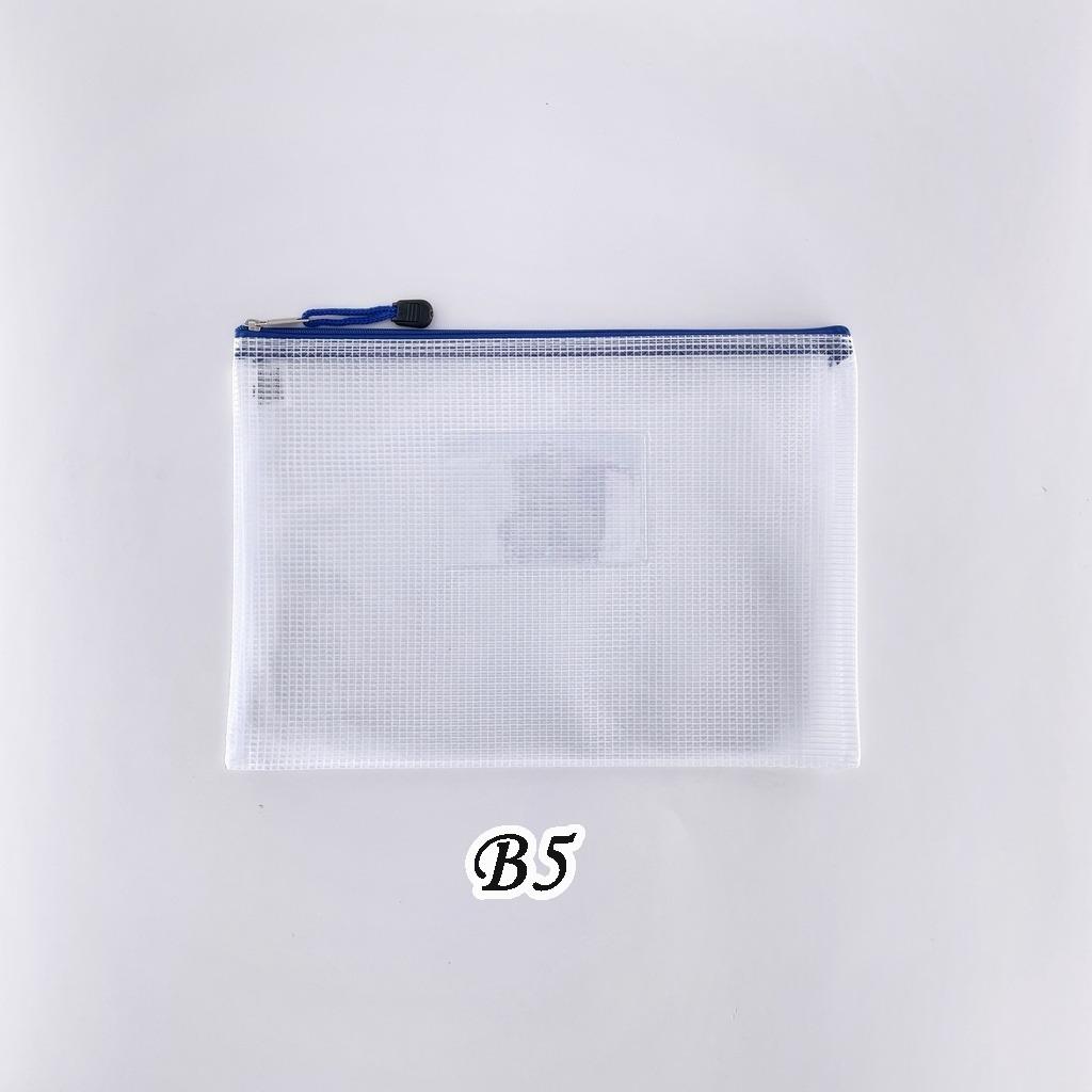 PVC Mesh Zip Bag w/ Card Slot A3 B4 A4 A5 A5.5 A6 B8 Document Pouch ...