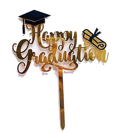 5 Types of Acrylic Graduation 2D cake toppers, Furniture & Home Living ...