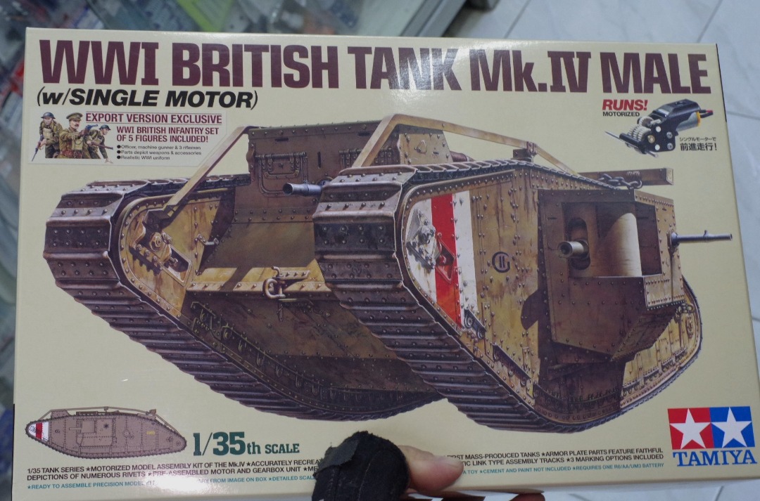 全新- TAMIYA-田宮-雙星-30057 -1/35 -WWI -British Tank -Mk. IV Male-w/single ...