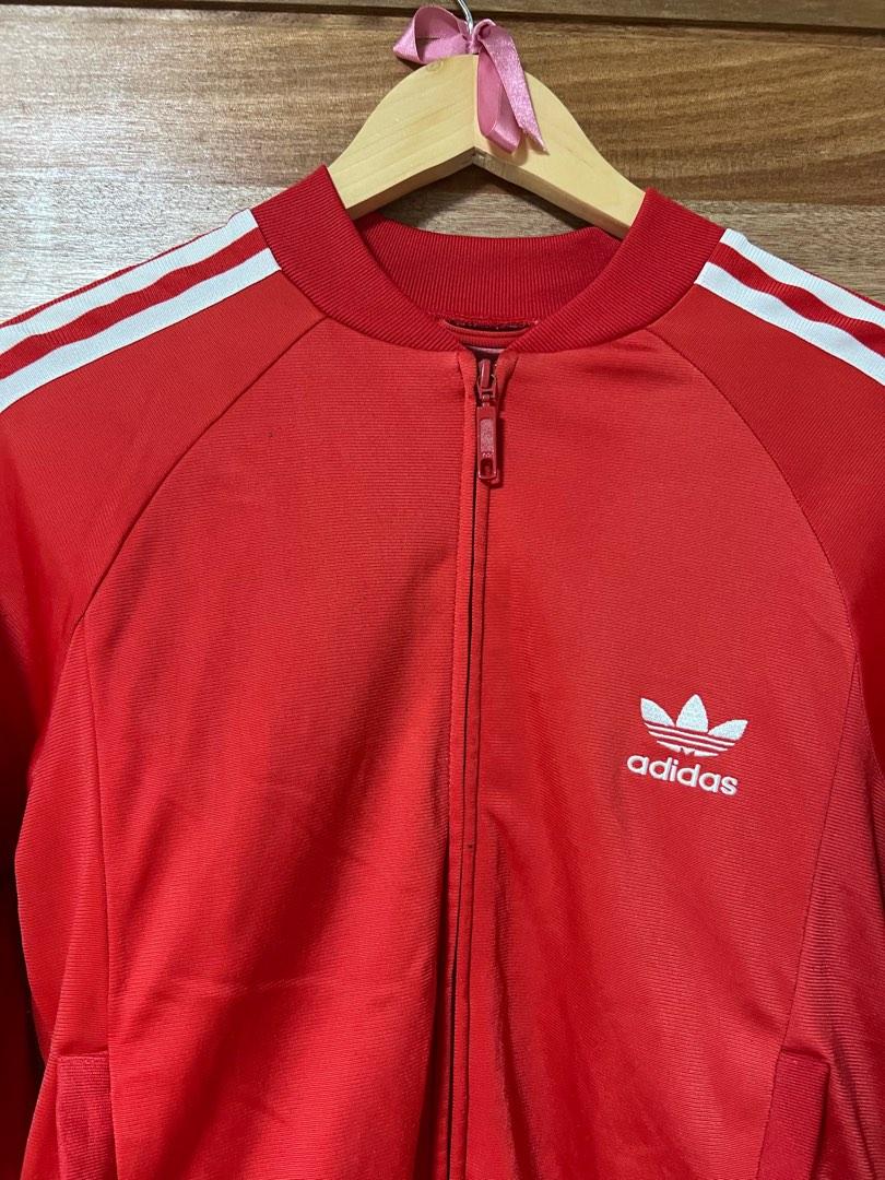 Adidas bomber track jacket in RED, Women's Fashion, Coats, Jackets and ...