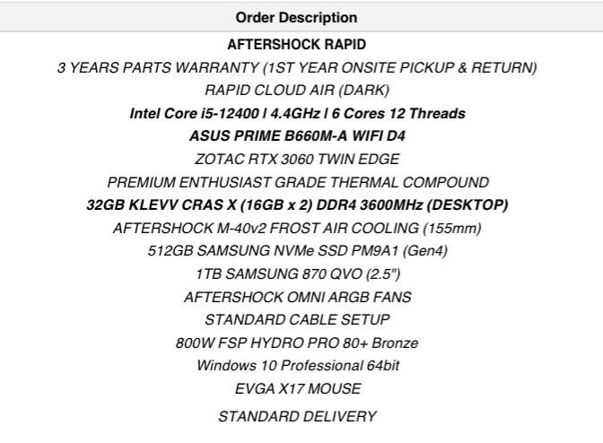 aftershock rapid e-sports pc, Computers & Tech, Desktops on Carousell