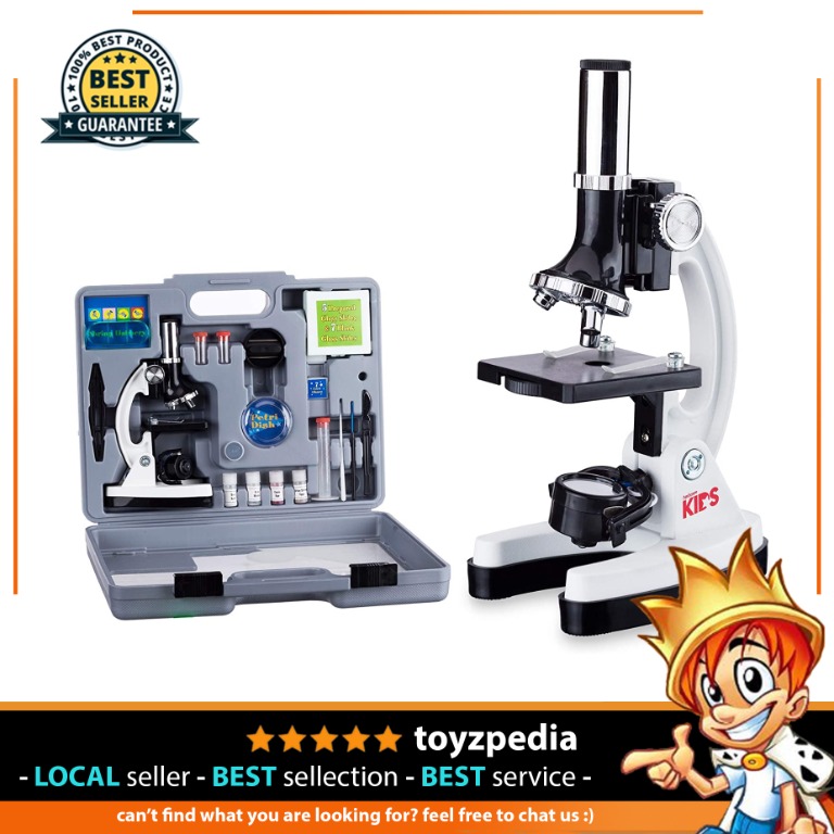 AmScope 120X-1200X 52-pcs Kids Beginner Microscope STEM Kit with Metal ...
