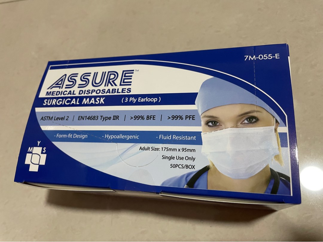 Assure Surgical Mask (adult/child sizes), Health & Nutrition, Face ...