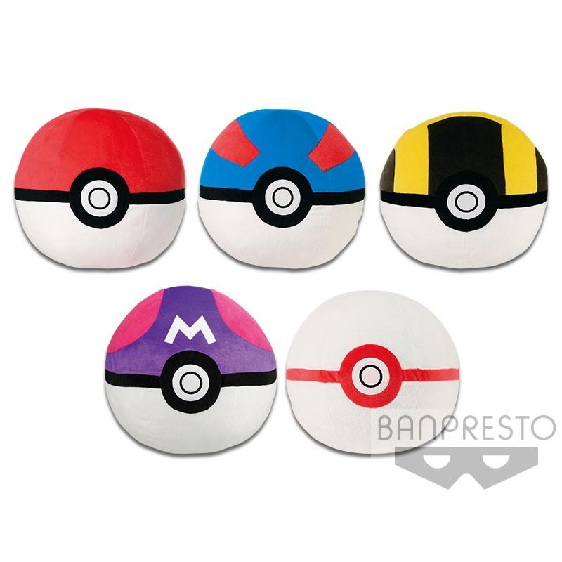 Authentic Banpresto Pokemon Pokeball Mega Ball Big Size Plush, Hobbies ...