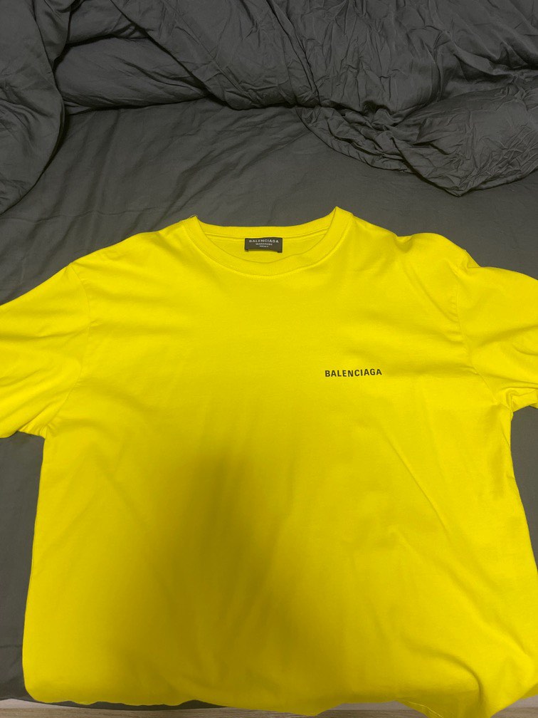 BALENCIAGA NEON YELLOW TEE, Men's Fashion, Tops & Sets, Tshirts & Polo ...