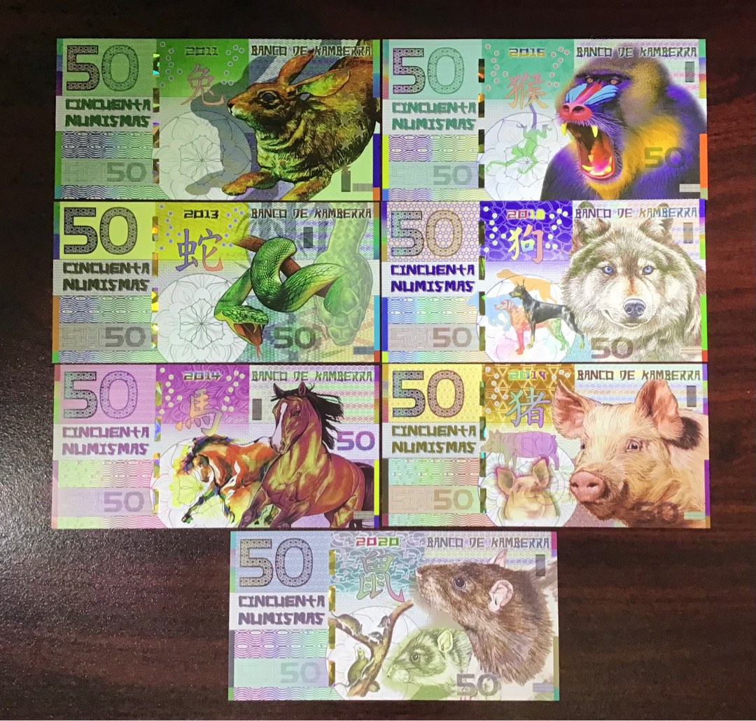 Banco De Kamberra 50 Numismas(Fantasy Banknote) 7 Pcs, Hobbies & Toys ...