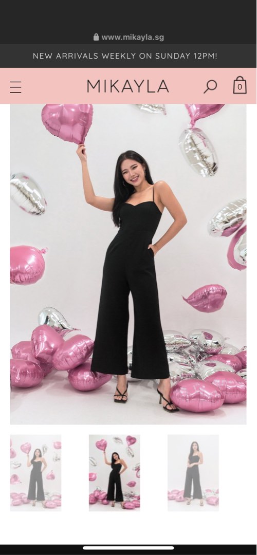 BNWT Mikayla Isla V2 Sweetheart Wide Leg Jumpsuit in black, Women's ...