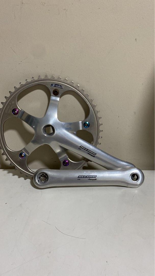 Campagnolo Record Track Crankset With sugino 75 scubic 50T NJS chainring 144bcd 144 bcd bottom ...