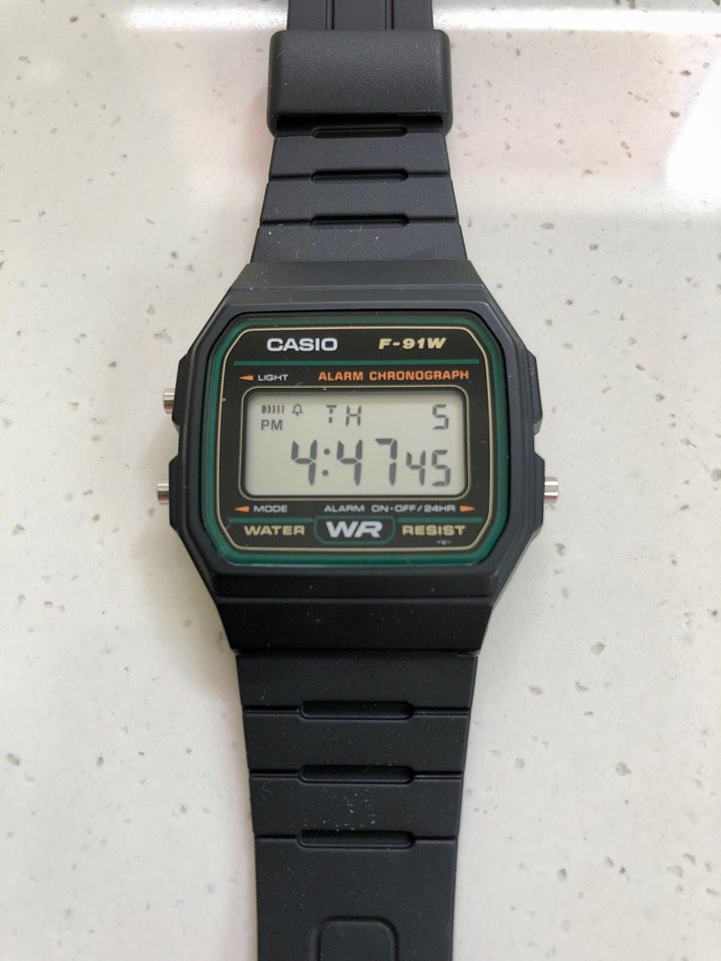 Casio F-91W-3D Green, Men's Fashion, Watches & Accessories, Watches on Carousell