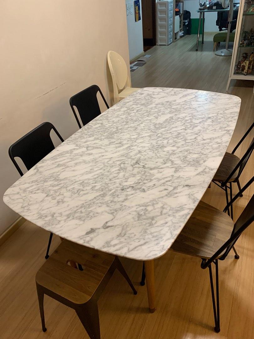 Castlery Kelsey Marble Dining Table, Furniture & Home Living, Furniture ...