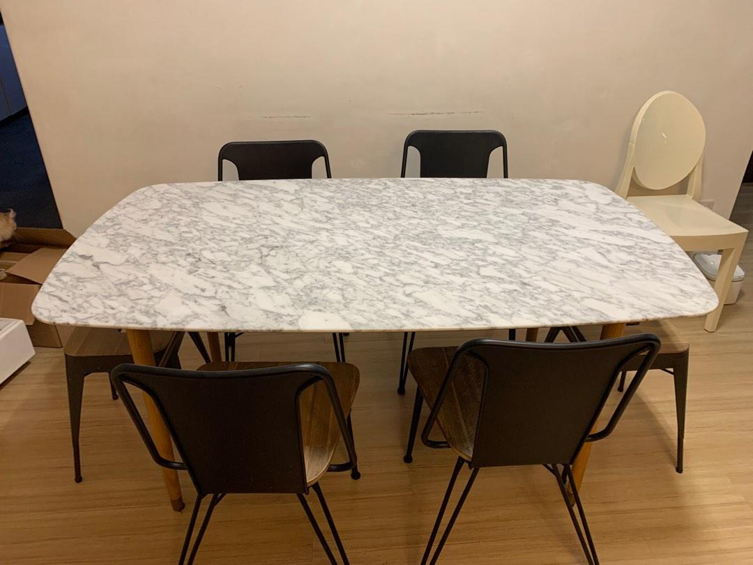 Castlery Kelsey Marble Dining Table, Furniture & Home Living, Furniture ...