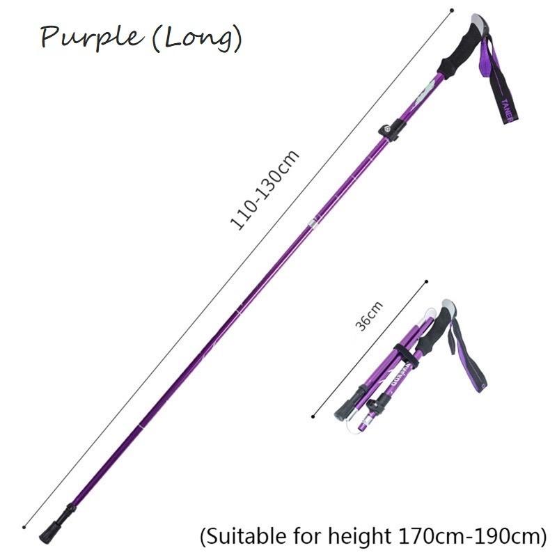 Collapsible Tri-fold Trekking Hiking Poles / Carbon Fiber Walking Stick ...