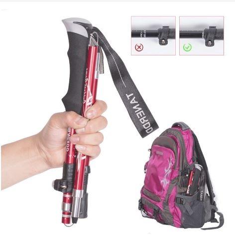Collapsible Tri-fold Trekking Hiking Poles Carbon Fiber Walking Stick ...