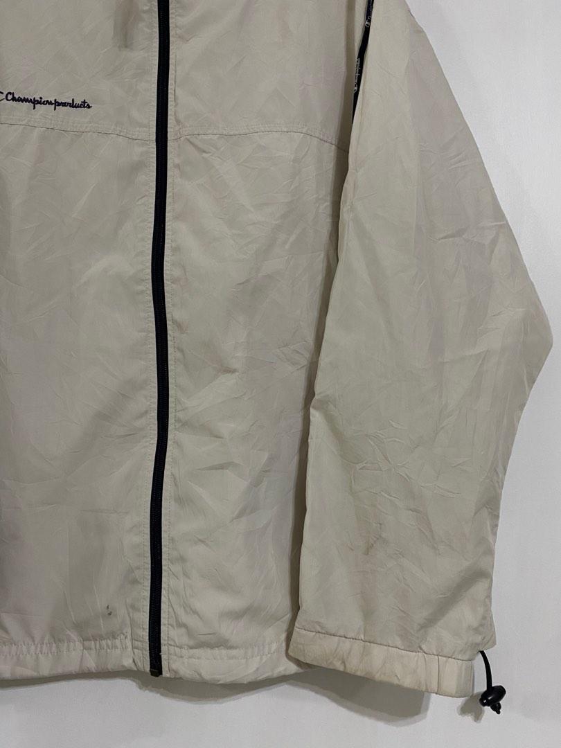 Cream Champion Windbreaker, Men's Fashion, Coats, Jackets and Outerwear ...