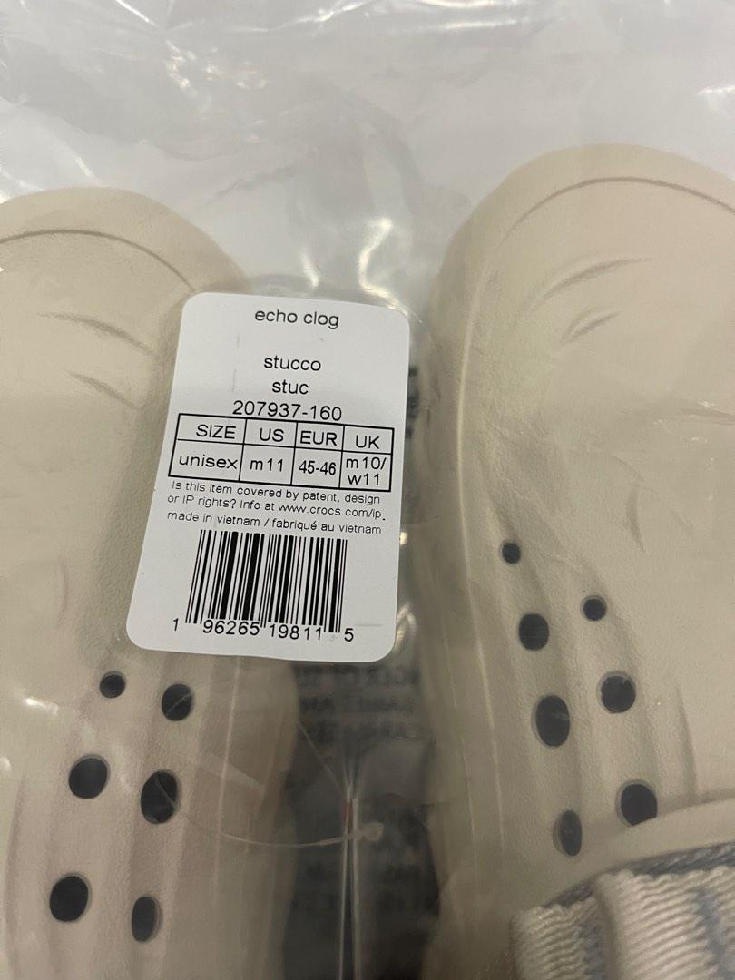 CROCS ECHO STUCCO CLOG, Men's Fashion, Footwear, Flipflops and Slides on Carousell