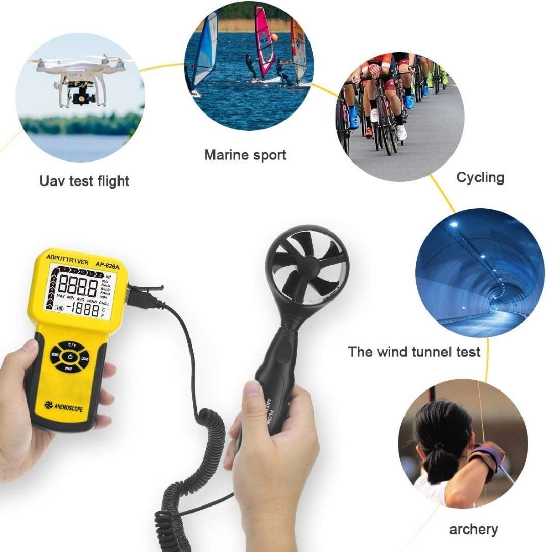Digital Anemometer Handheld AP-826A Wind Meter with LCD Back Light ...
