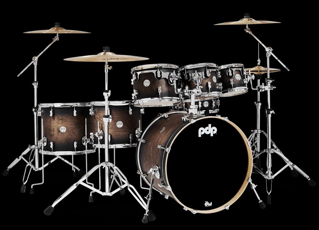 DW PDP Concept Maple CM7 Drum set - Charcoal Burst, Hobbies & Toys ...