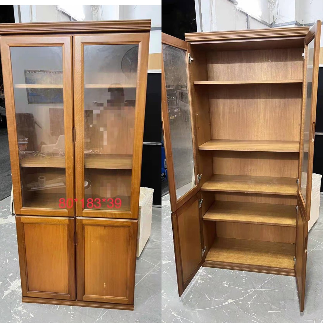 Free delivery Solid wood display cabinet/bookshelf, Furniture & Home ...
