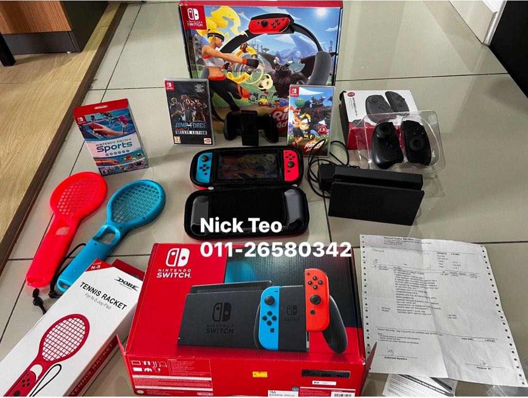 Full set nintendo switch V2 Neon, Video Gaming, Video Game Consoles ...