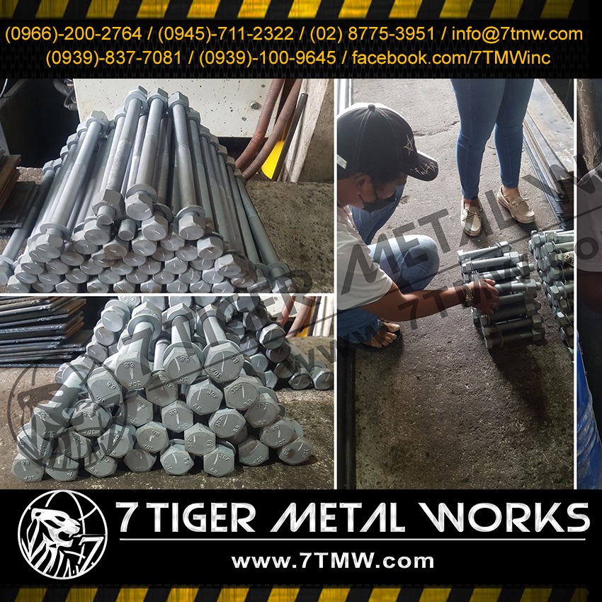 Anchor Bolt - Galvanized Iron Hexagonal Full Thread Mat G8.8 With F436 ...