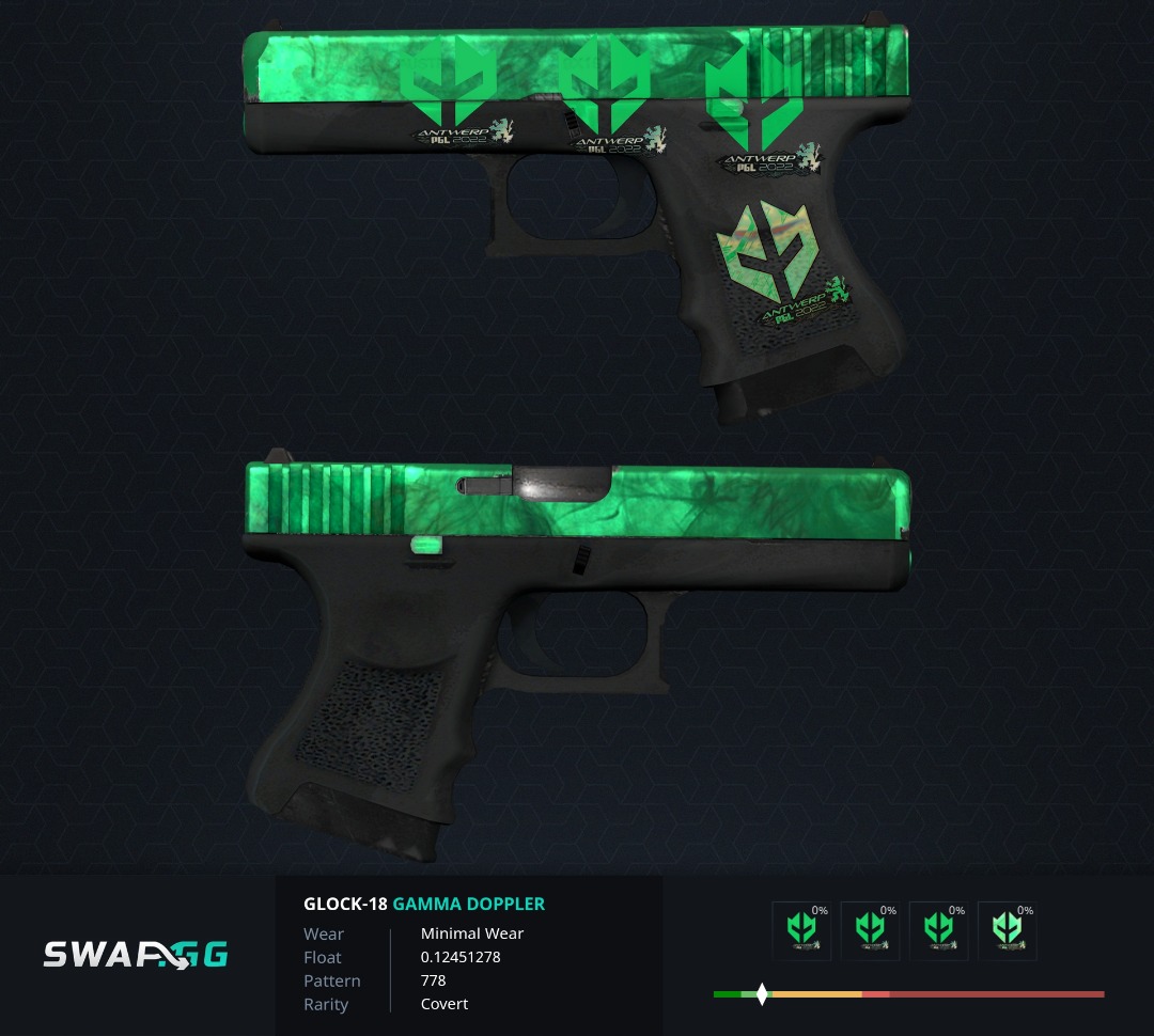 Glock-18 | Gamma Doppler Emerald MW Minimal Wear CSGO Skins Knife Items ...