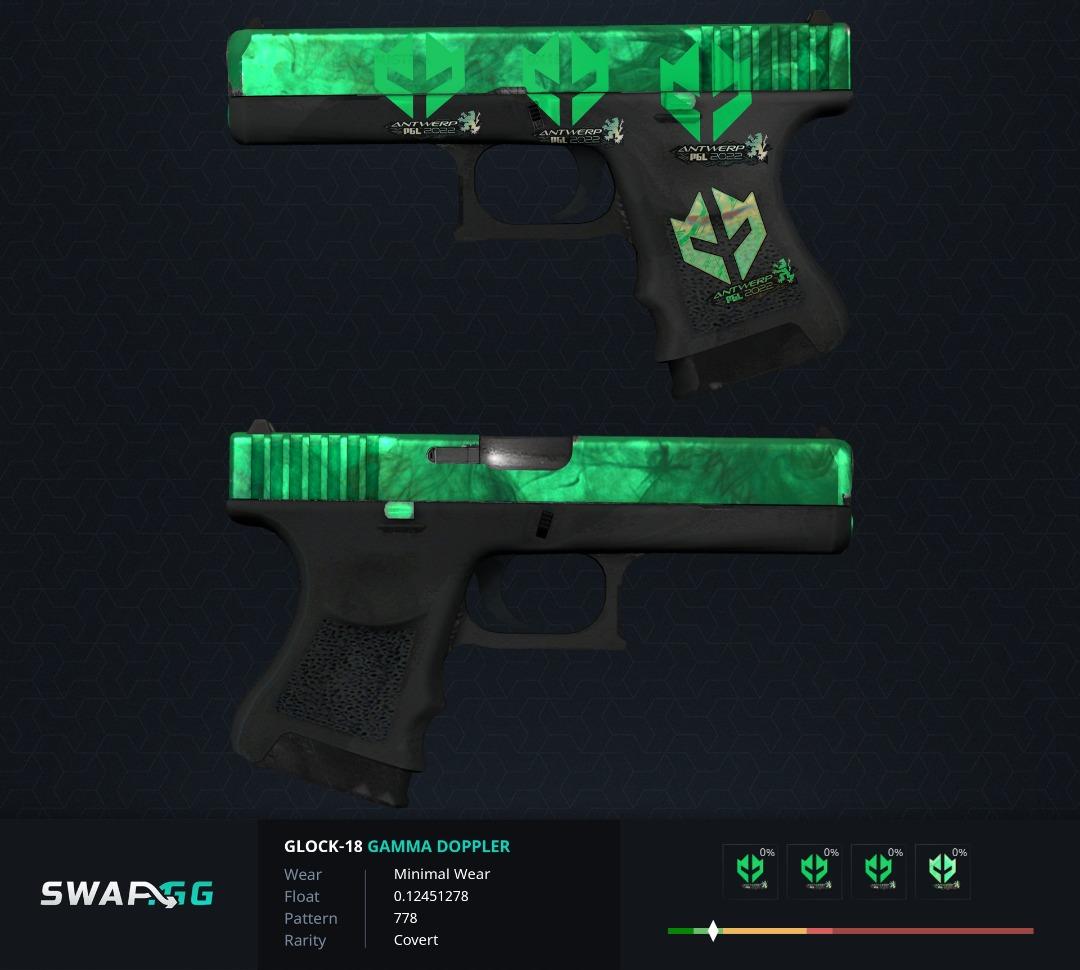 Glock-18 | Gamma Doppler Emerald MW Minimal Wear CSGO Skins Knife Items ...