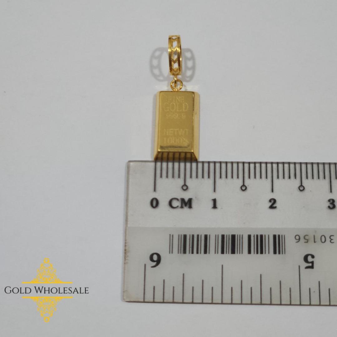 Gold Pendant/Charm (916 Gold Mini Gold Bar), Women's Fashion, Jewelry ...