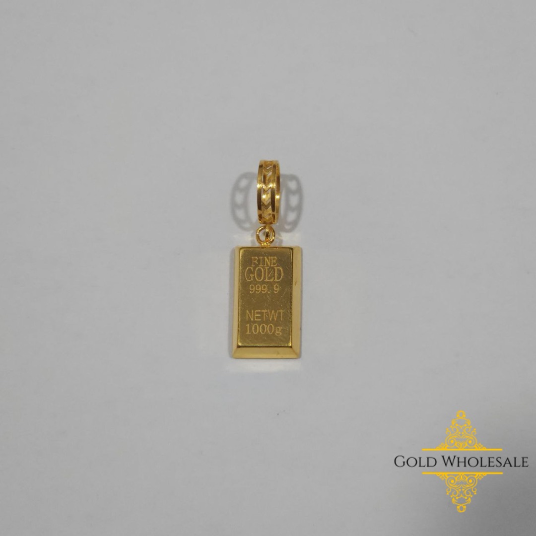 Gold Pendant/Charm (916 Gold Mini Gold Bar), Women's Fashion, Jewelry ...