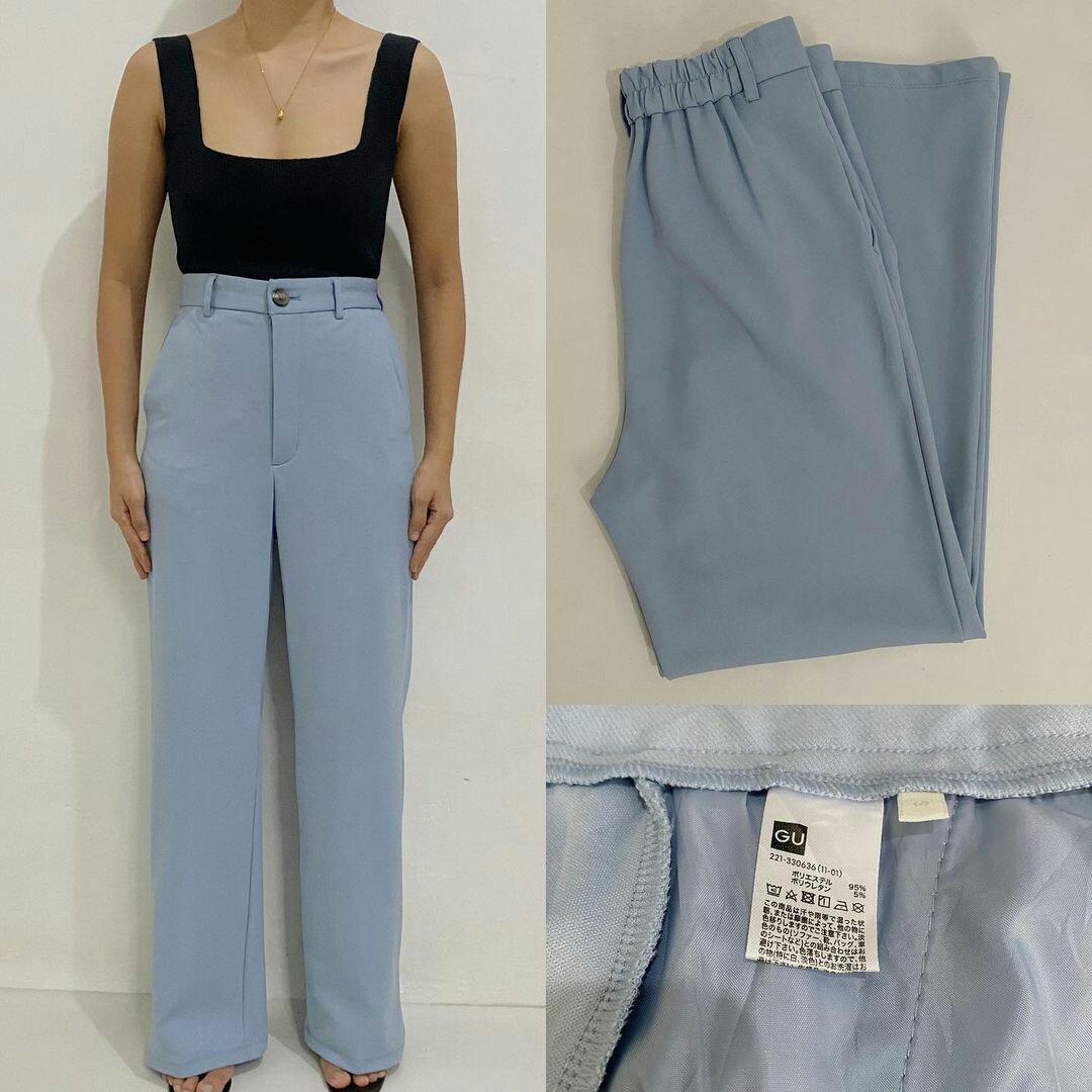 GU Powder Blue Premium Trouser, Women's Fashion, Bottoms, Other Bottoms ...
